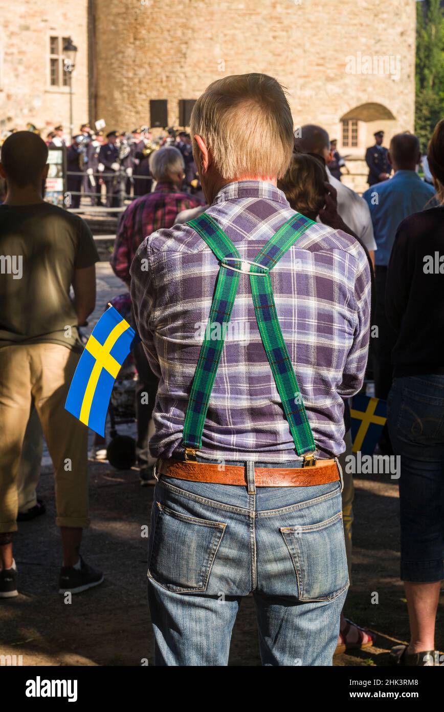 Sweden, Narke, Orebro, National Day of Sweden celebration, June 6, man ...