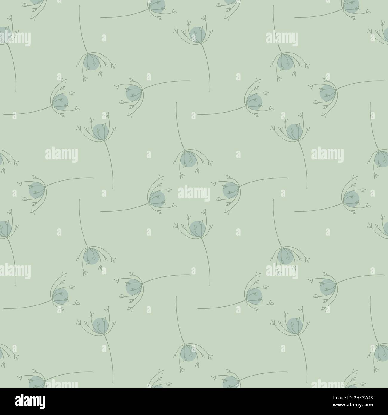 Botanical seamless meadow pattern with yarrow flowers in geometric ...