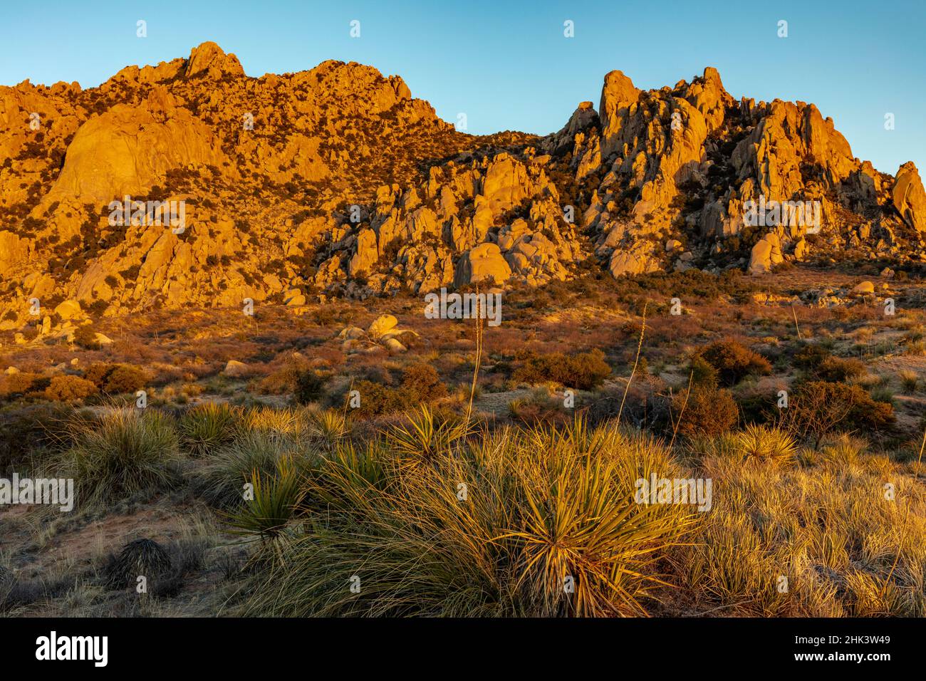Jumbled granite boulders at Council Rocks in the Dragoon Mountains in ...
