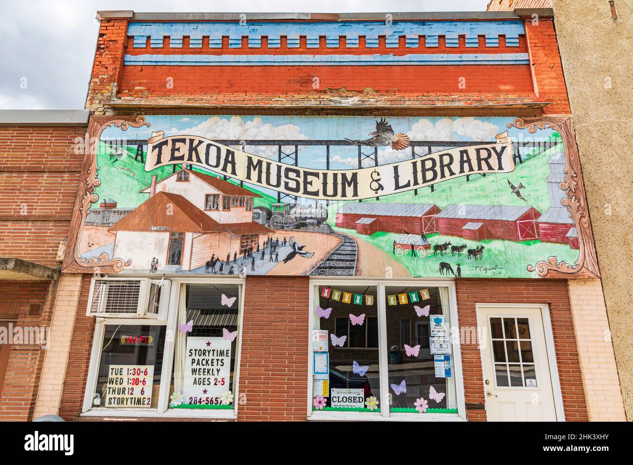 Tekoa, Washington State, USA. The Tekoa Museum and Library in the ...
