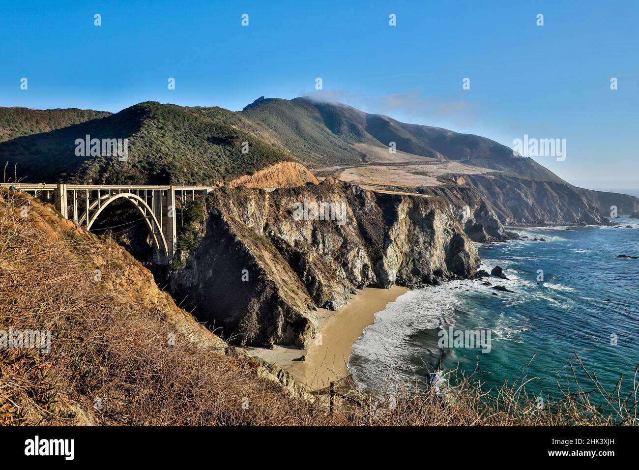 United States, California, Big Sur, Bixby Creek Bridge and the Cliffs ...