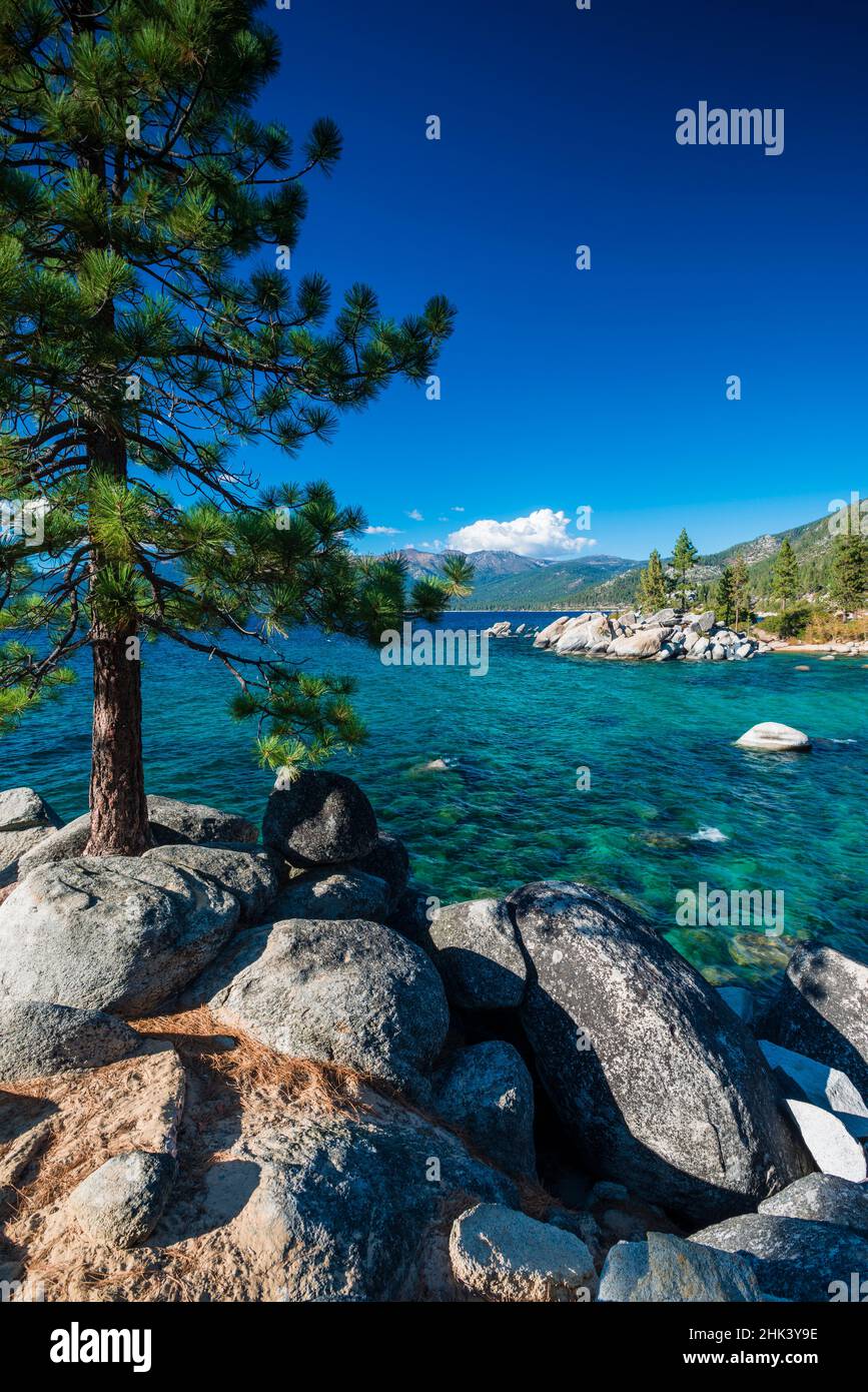 Boulders and cove at Sand Harbor State Park, Lake Tahoe, Nevada USA ...