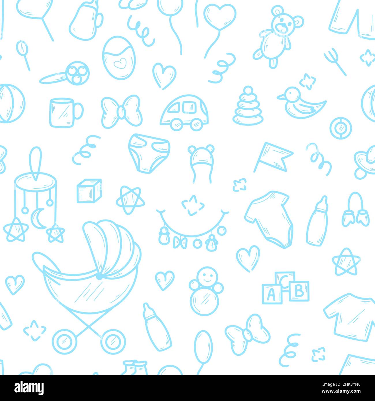 Baby shower set seamless Cut Out Stock Images & Pictures - Alamy