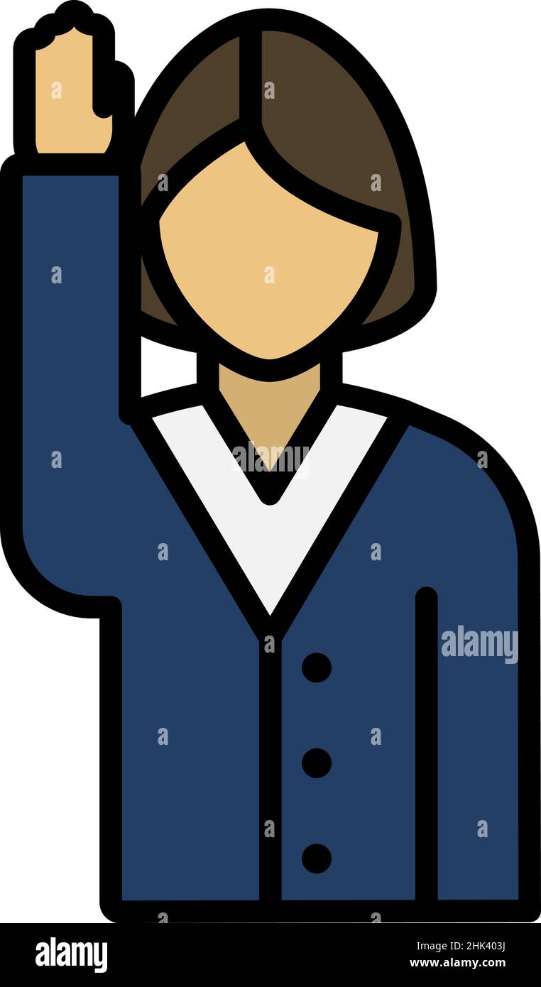 Voting Lady Icon. Editable Bold Outline With Color Fill Design. Vector ...