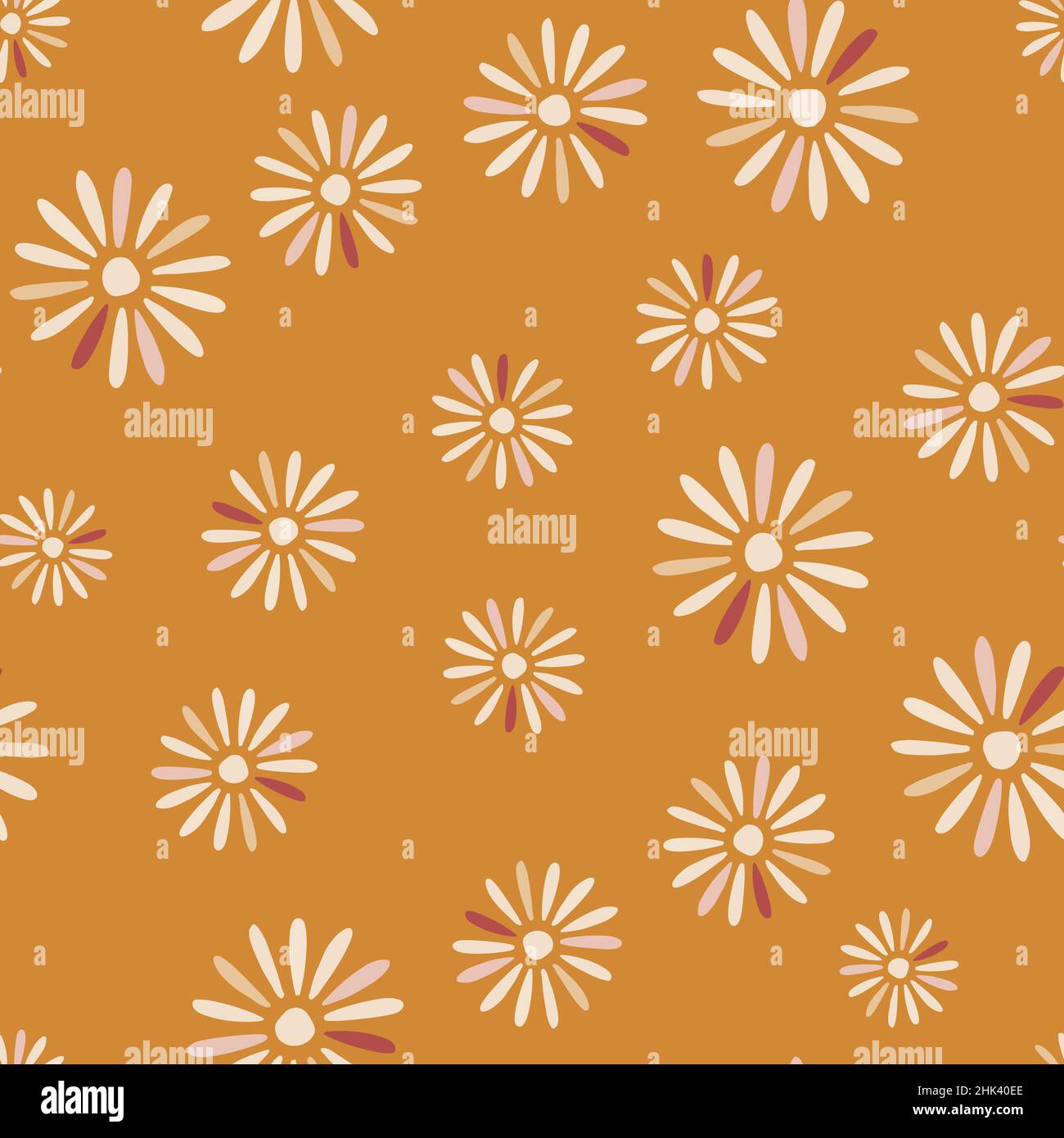 Bloom seamless pattern in botanic style with random white abstract ...