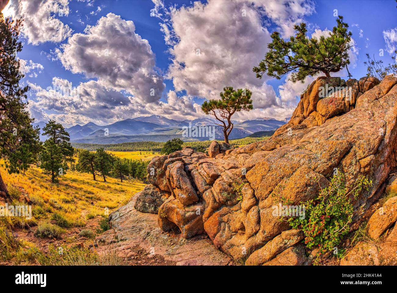 USA, Colorado, Rocky Mountain National Park. Landscape with mountains ...