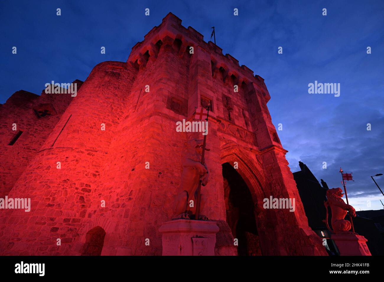 EDITORIAL USE ONLY General views of a light projection at The Bargate ...