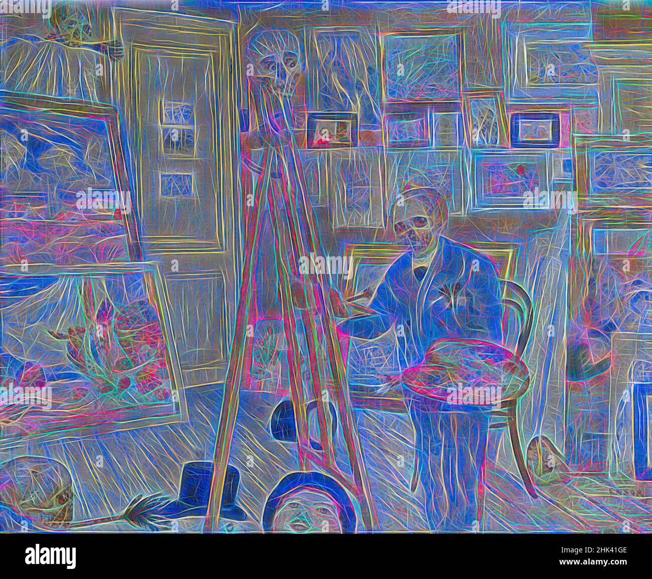 Inspired by The painting skeleton, James Ensor, 1896, painting, circa ...