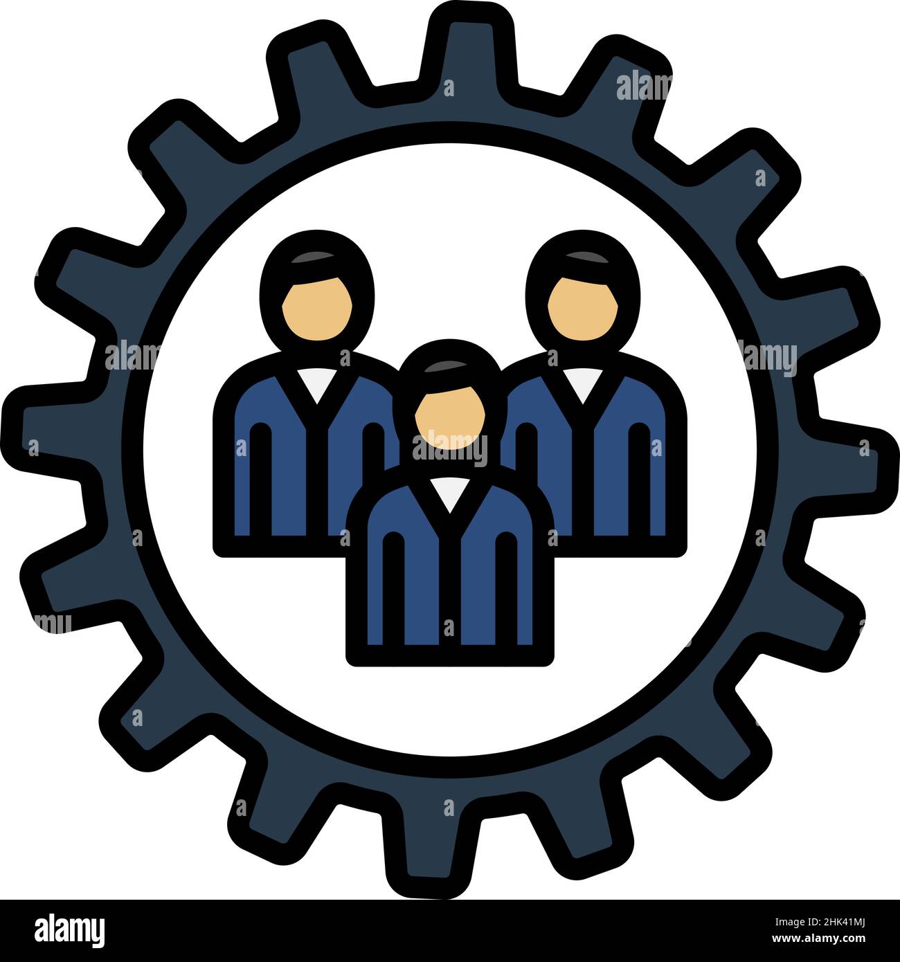 Teamwork Icon. Editable Bold Outline With Color Fill Design. Vector ...