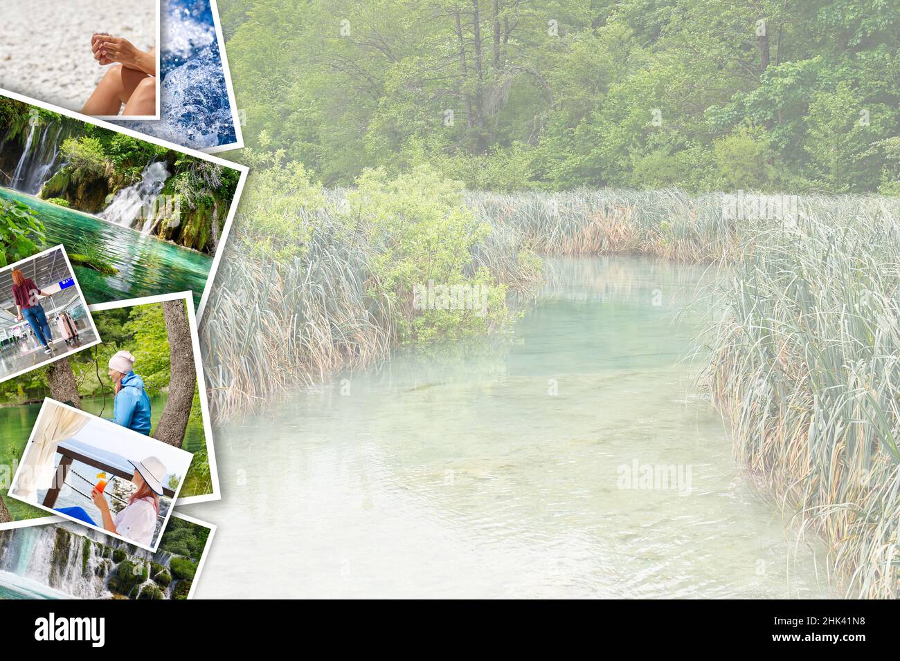 summer travel collage. heap of travel photos Stock Photo - Alamy
