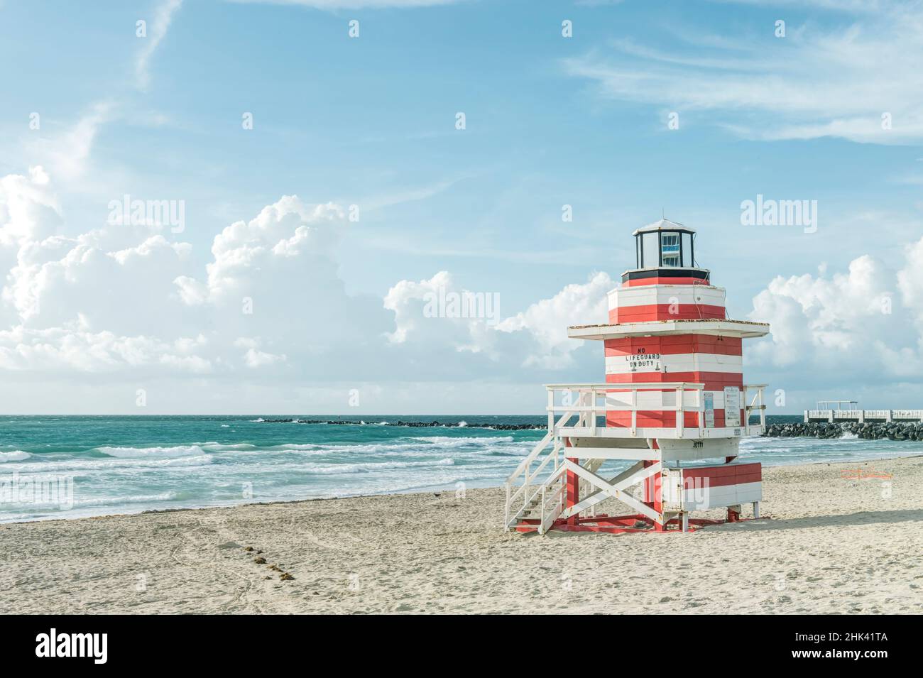 USA, Florida, Miami Beach. Colorful lifeguard station Stock Photo - Alamy