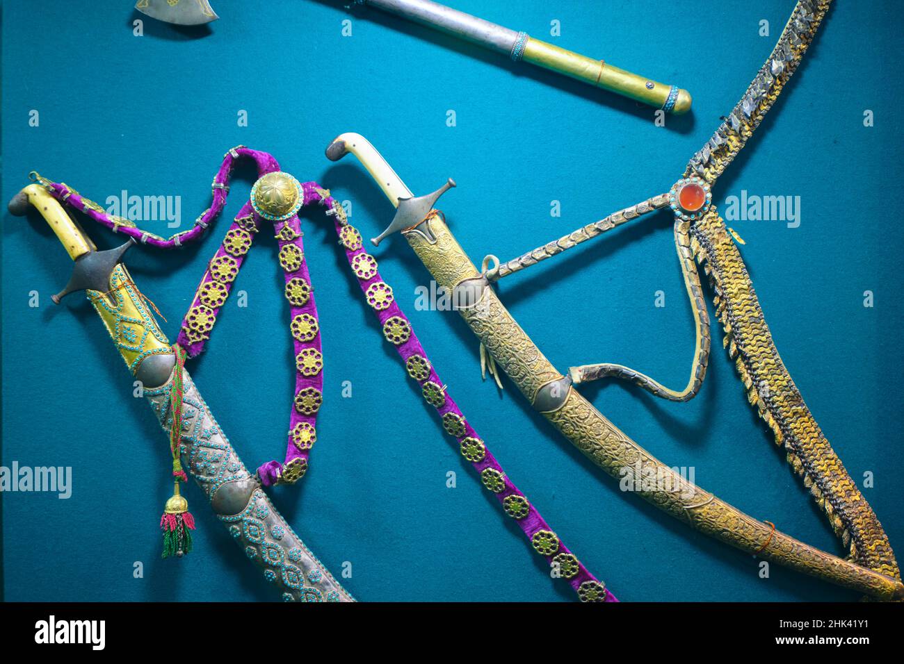 Sets of swords and sheaths, richly stamped and decorated. At the State ...