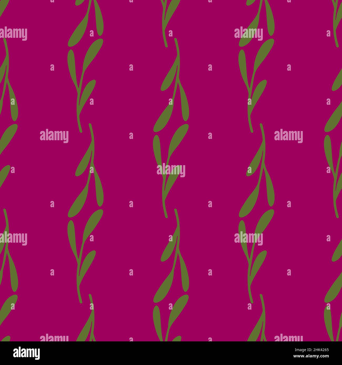 Natural seamless pattern with bright green minimalistic branches ...