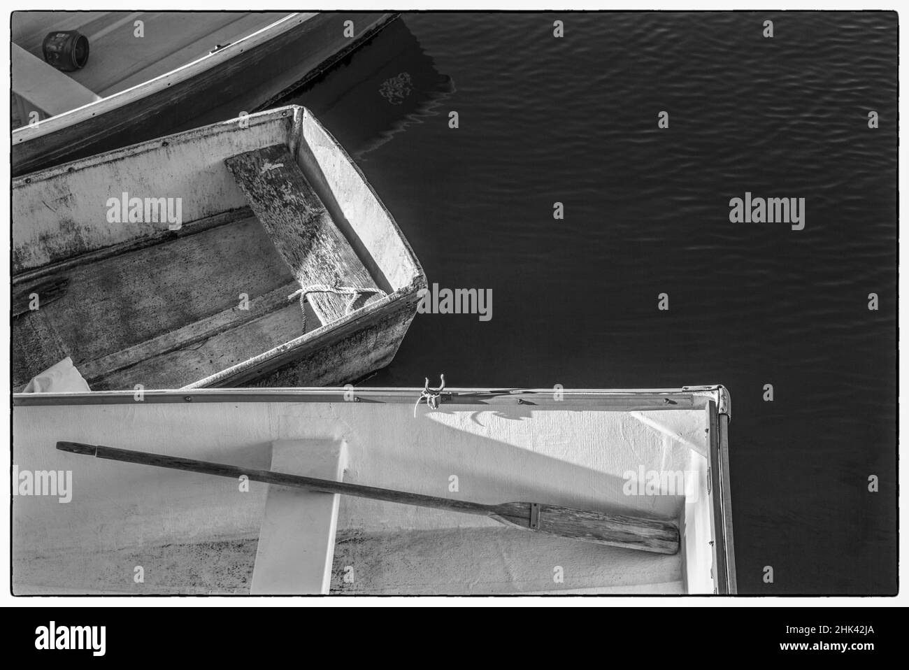USA, Massachusetts, Cape Ann, Rockport. Rockport Harbor, small dories ...