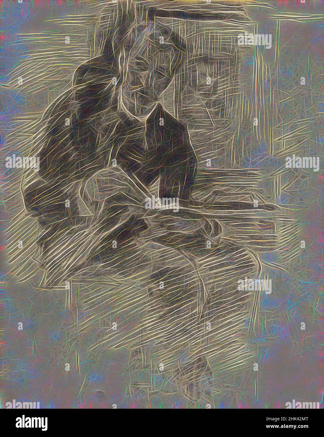 Inspired by Reading man, James Ensor, 1880, drawing, between circa 1880 ...