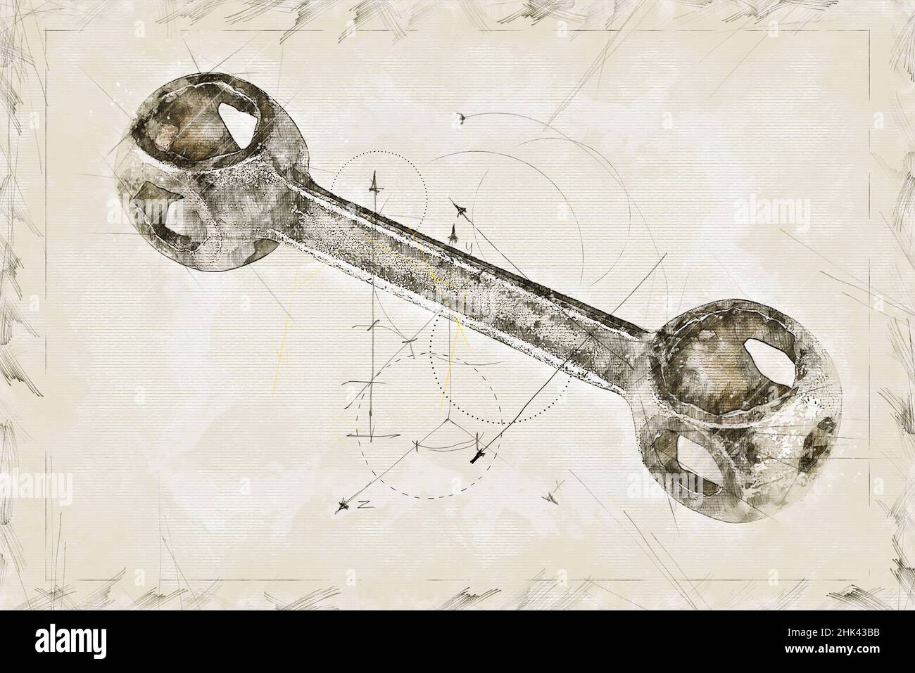 Combination Wrench Drawing