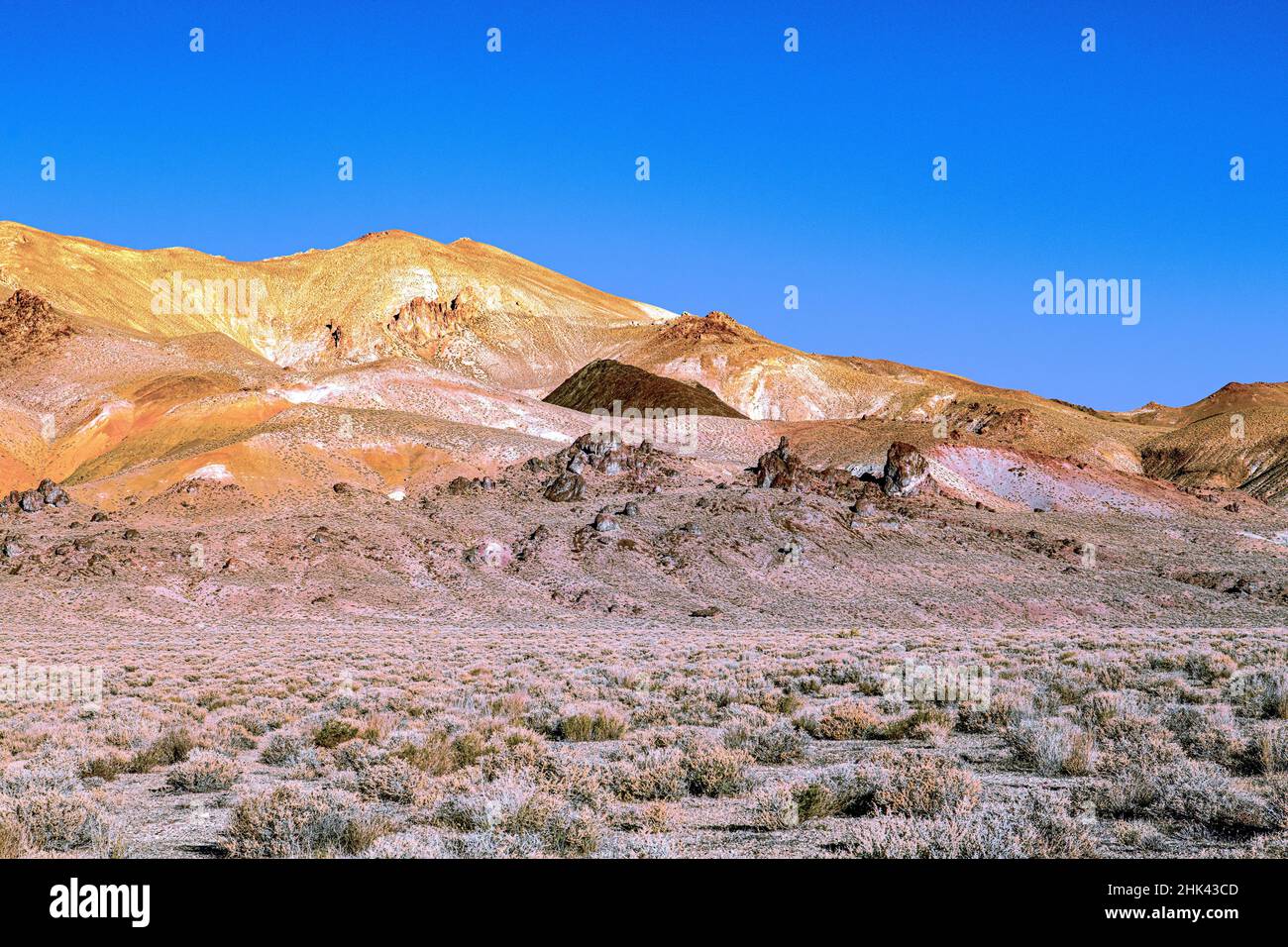 USA, Nevada, Black Rock Desert, Calico Hills from Soldier Meadows Road ...