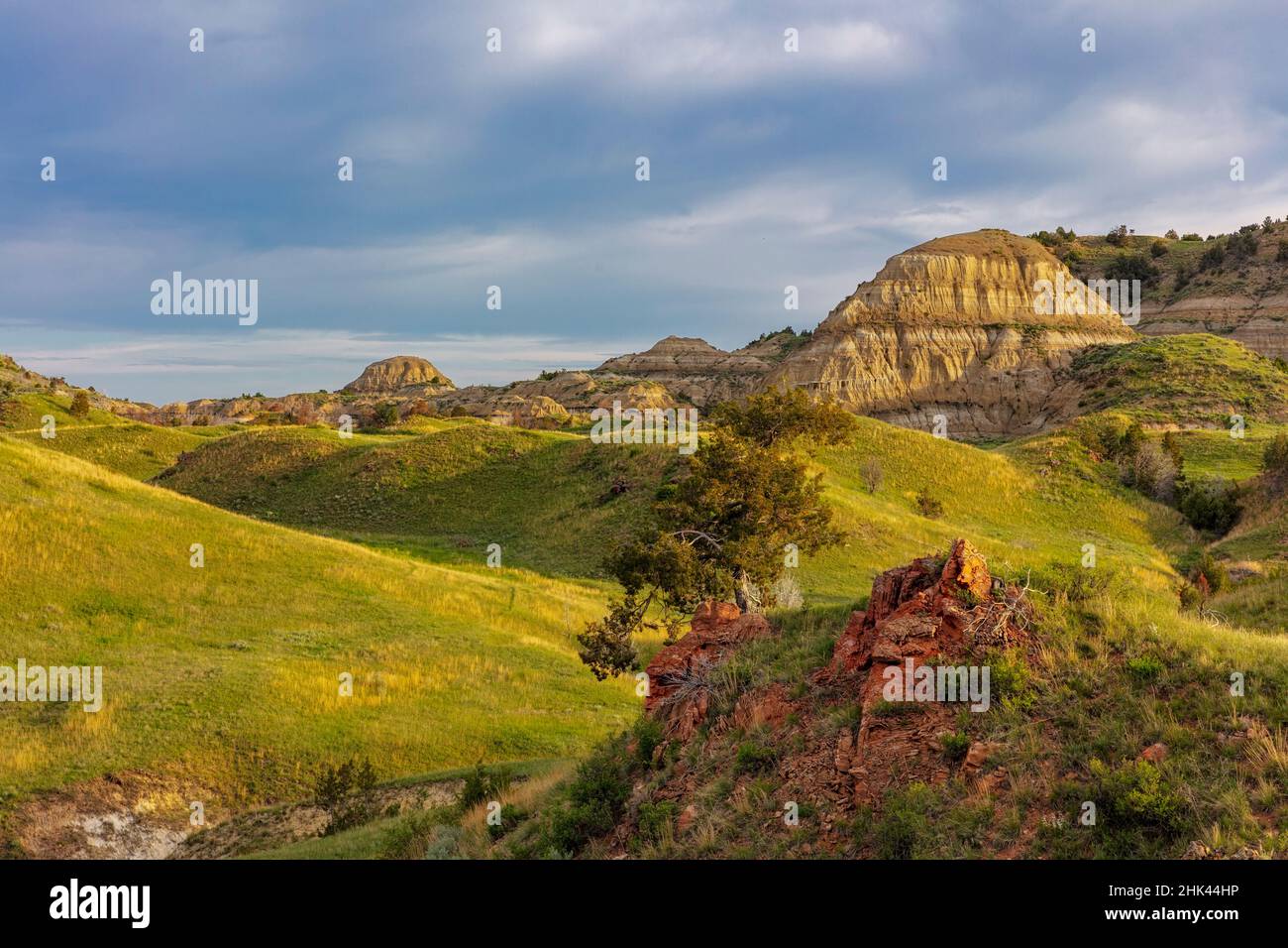 Colorful rock outcropping and badlands near Jones Creek in Theodore ...