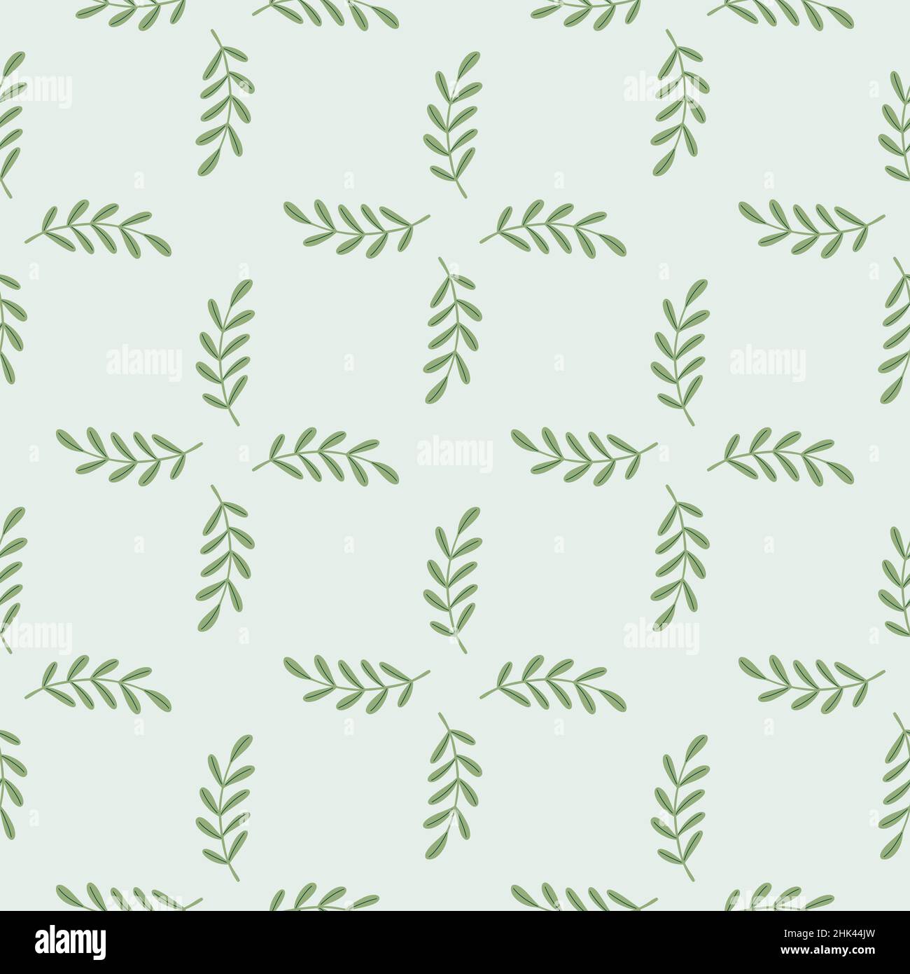 Seamless pattern in botany style with green geometric shapes print ...