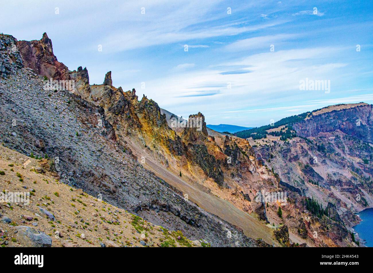 USA, Oregon, Crater Lake National Park, Devil's Backbone Stock Photo ...