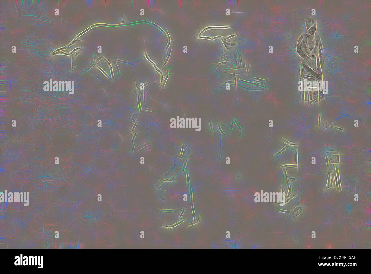 Inspired by Pig and silhouettes, James Ensor, circa 1860-1949, drawing ...