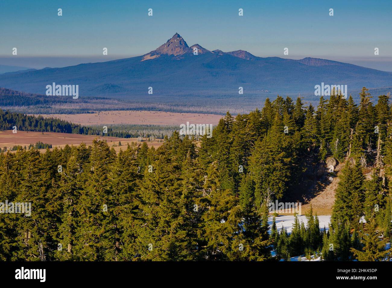 USA, Oregon, Crater Lake National Park. Landscape with Mt. Thielson and ...