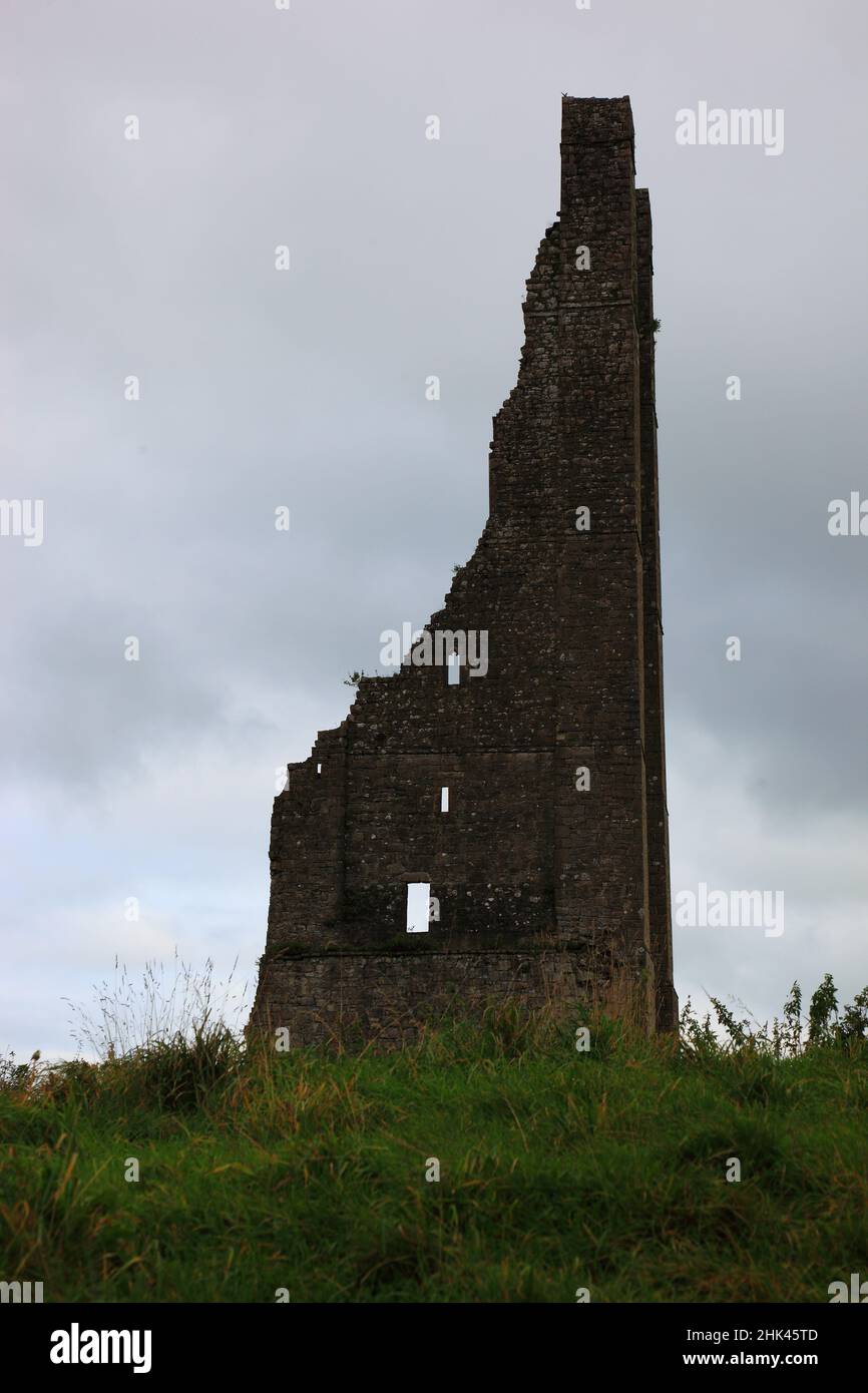 verfallener Wachturm des Dunmoe Castle in Navan, An Uaimh, eine Stadt ...