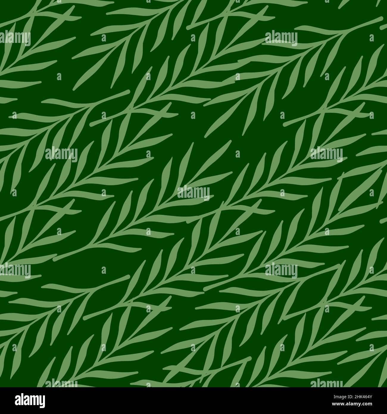 Greenery seamless pattern with botanic leaf twig shapes. Scrapbook ...