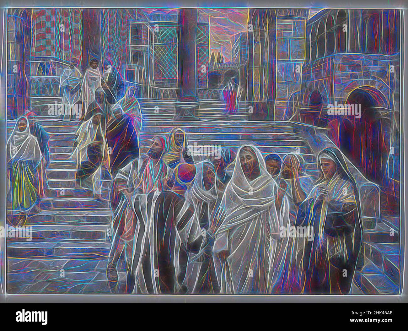 Les disciples admirent les constructions du temple hi-res stock ...