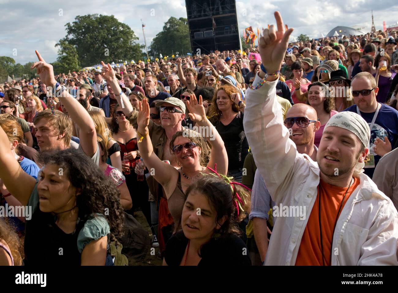 The crowd waving their arms to Michael Franti and Spearhead at the ...