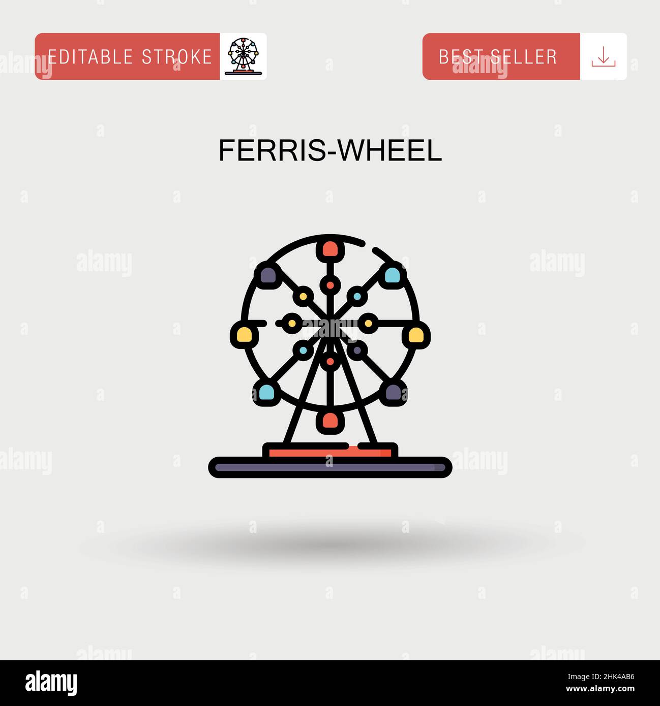 Ferris-wheel Simple vector icon Stock Vector Image & Art - Alamy
