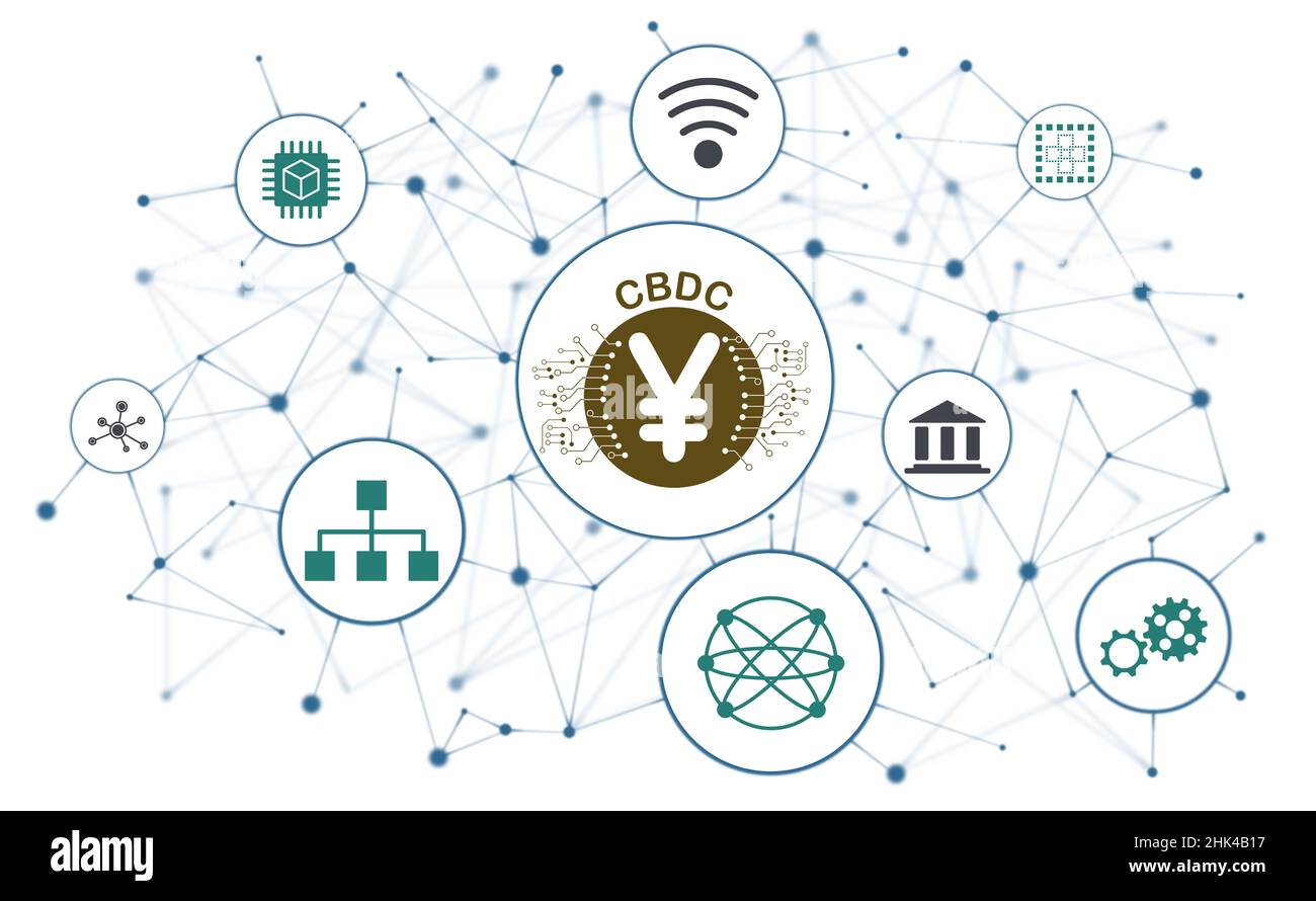 Concept of cbdc with connected icons Stock Photo - Alamy