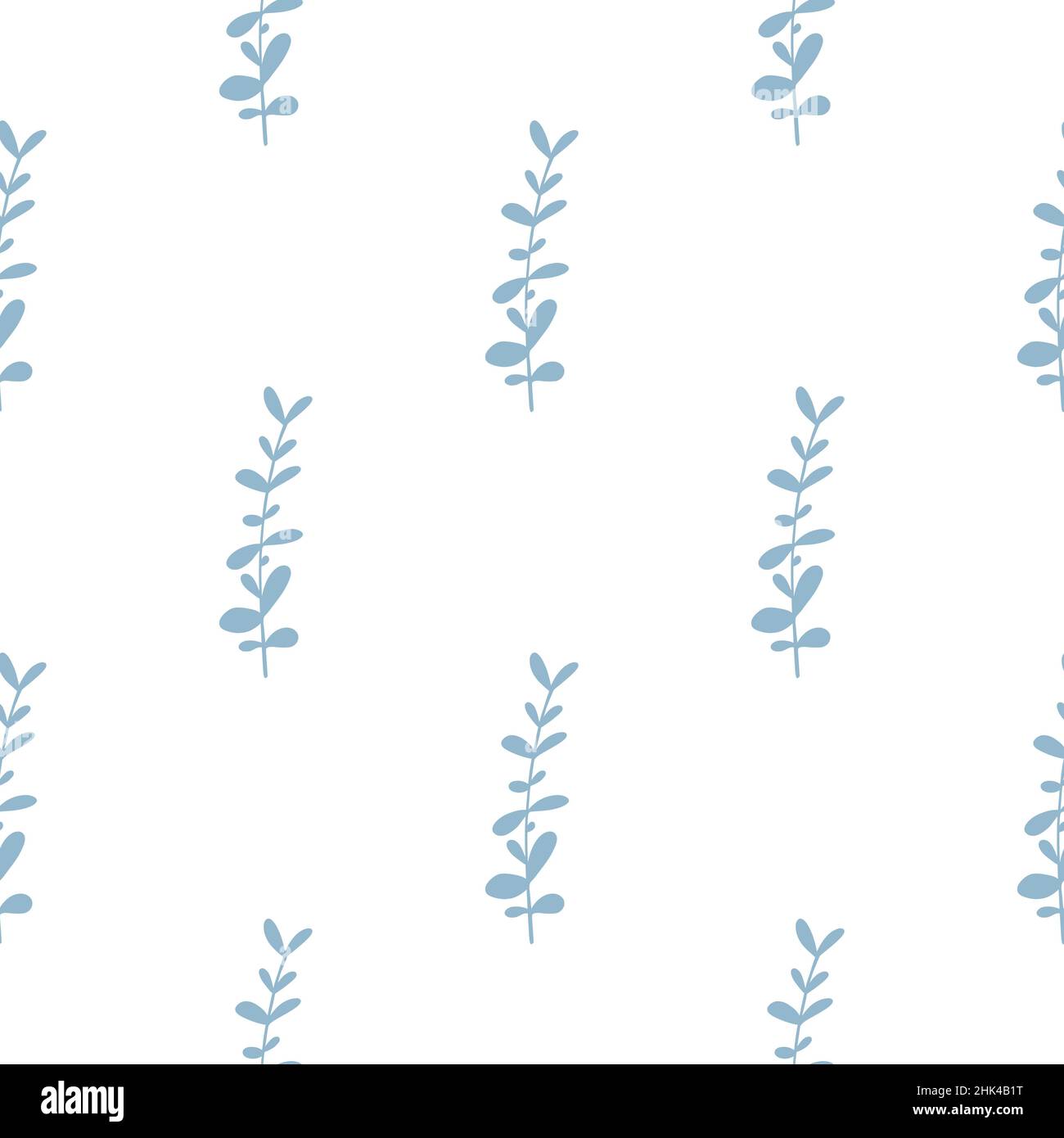 Isolated seamless botanic pattern with doodle eucalyptus blue ...