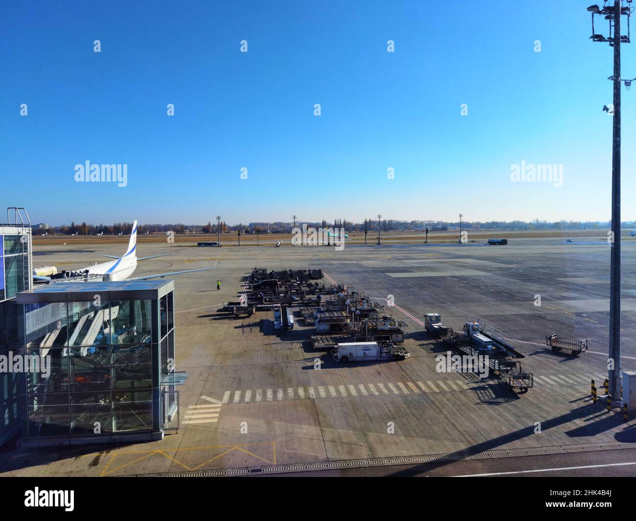 Boryspil, Ukraine - January 31, 2022: Airport panoramic view. Airport ...