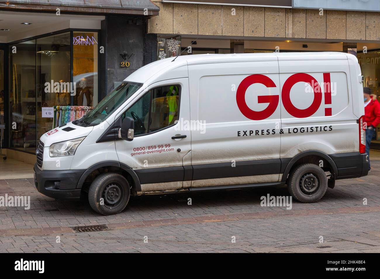 a delivery van of GO. GO is a German transport and logistics company ...