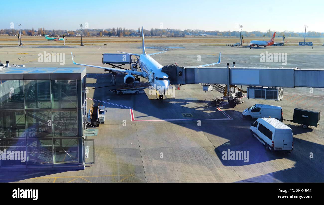 Boryspil, Ukraine - January 31, 2022: Airport panoramic view. Airport ...