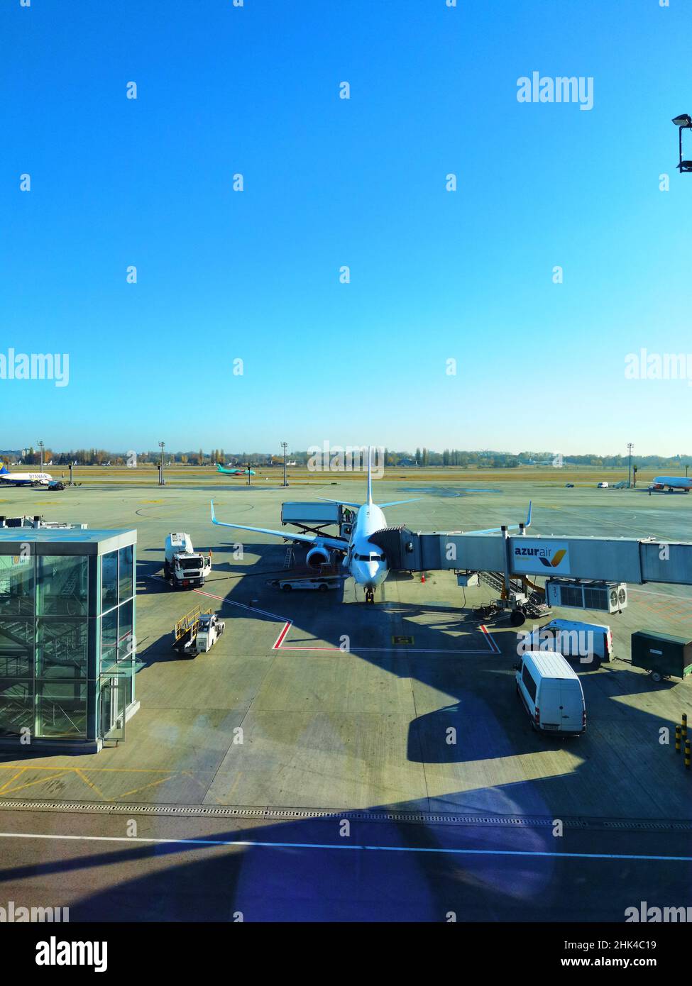 Boryspil, Ukraine - January 31, 2022: Airport panoramic view. Airport ...