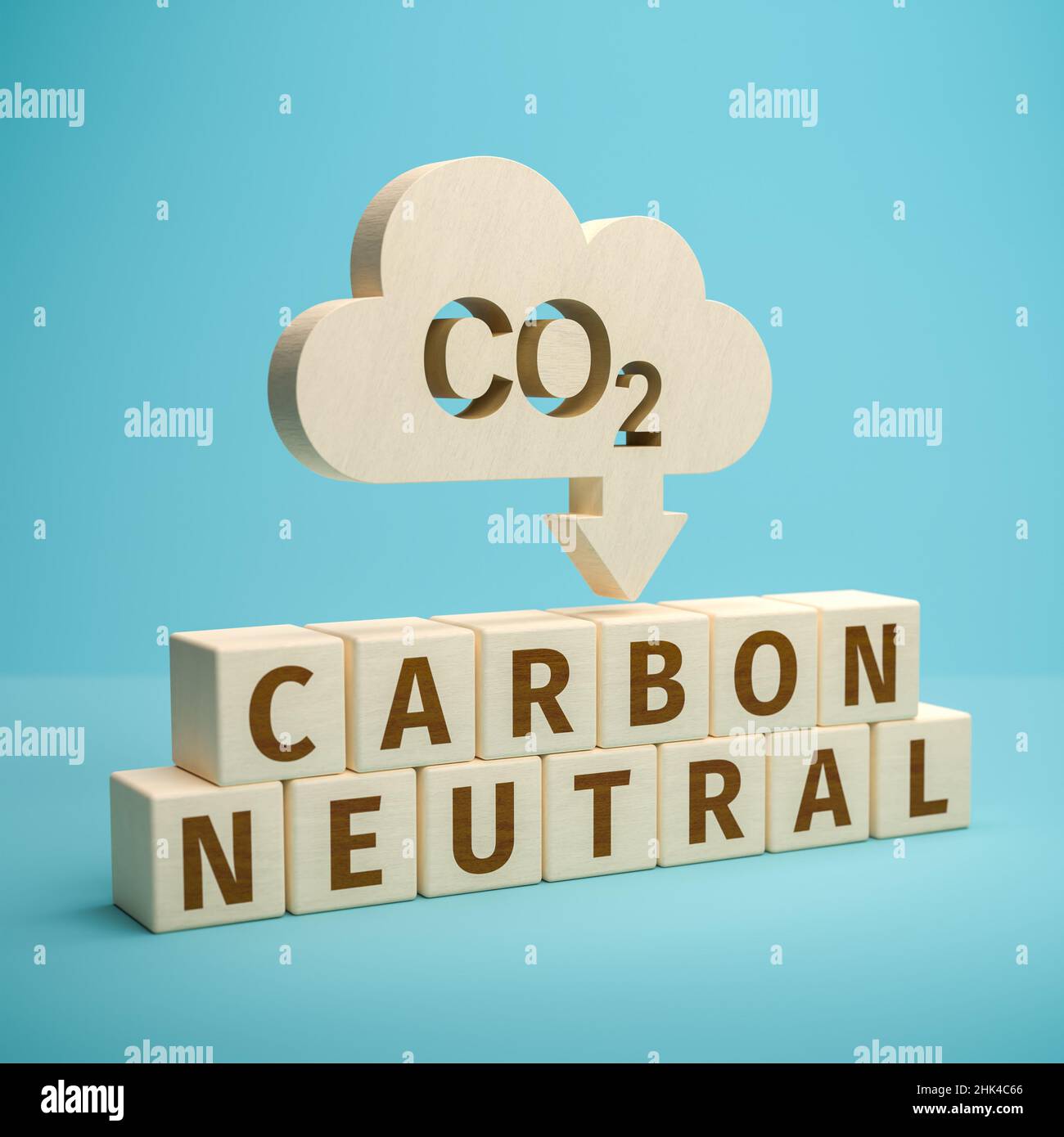 CO2 reduction concept. Cloud shaped object with the word CO2 punched ...