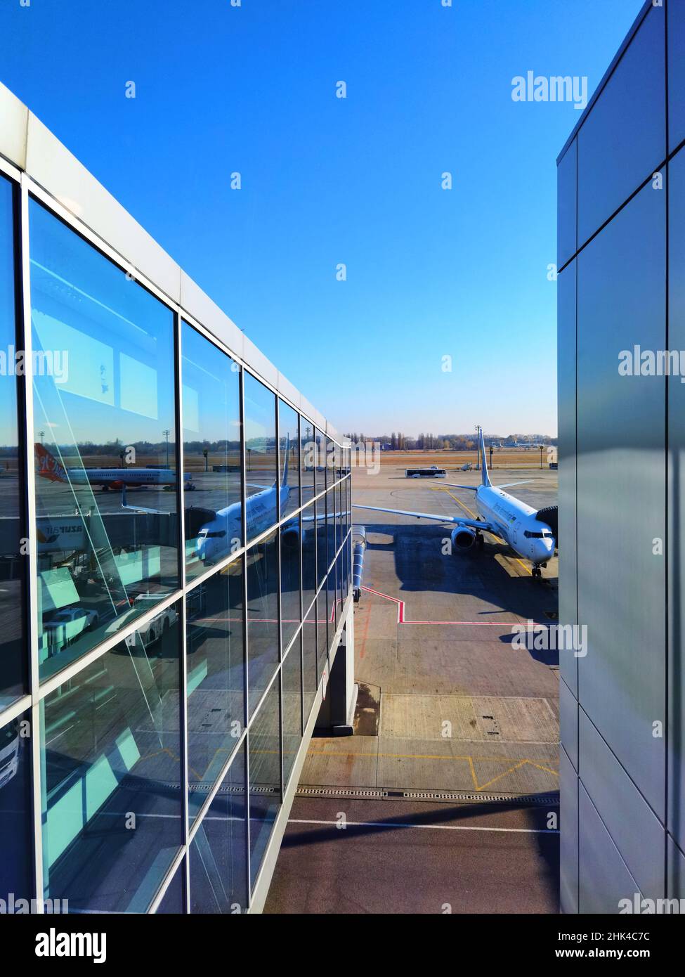 Boryspil, Ukraine - January 31, 2022: Airport panoramic view. Airport ...