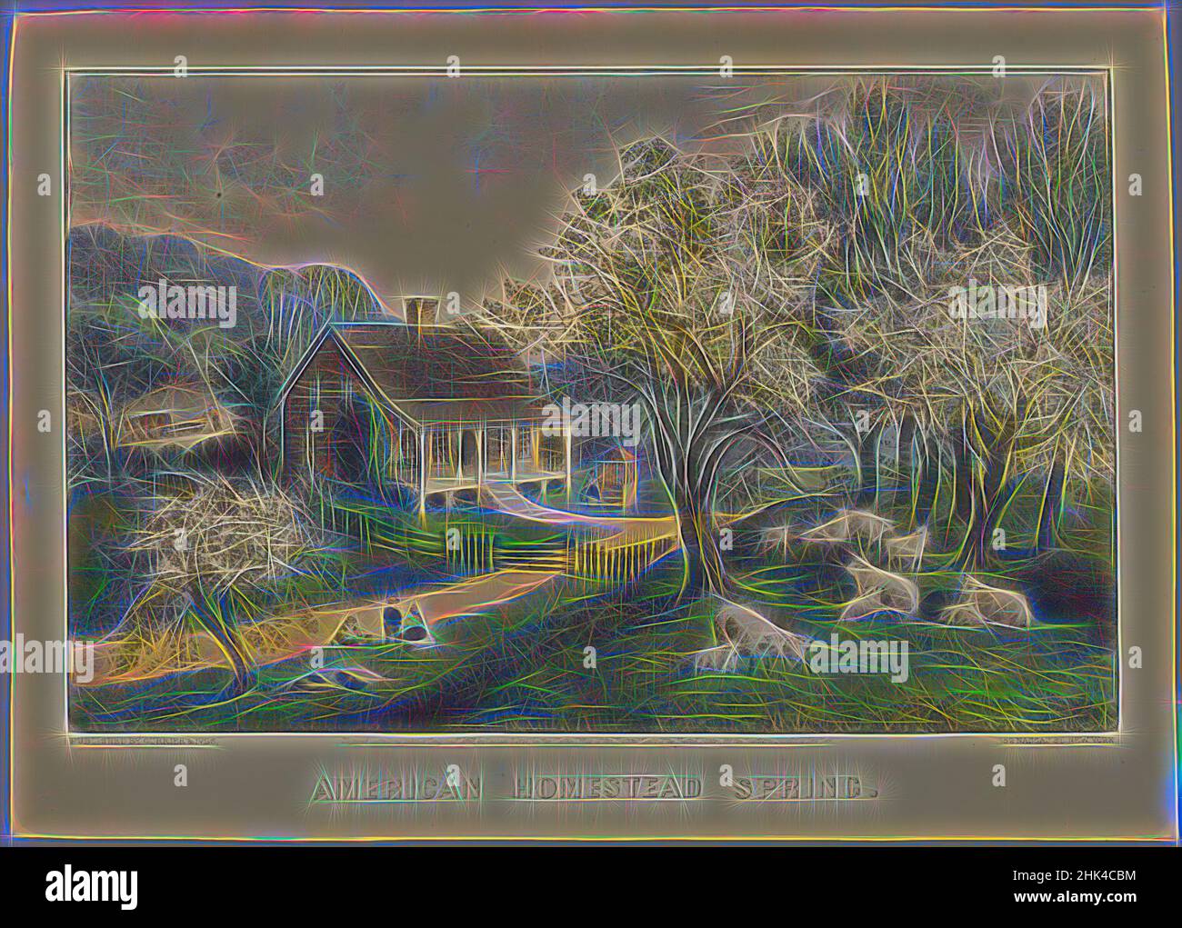 Inspired by American Homestead Spring, Currier & Ives, American, Hand ...