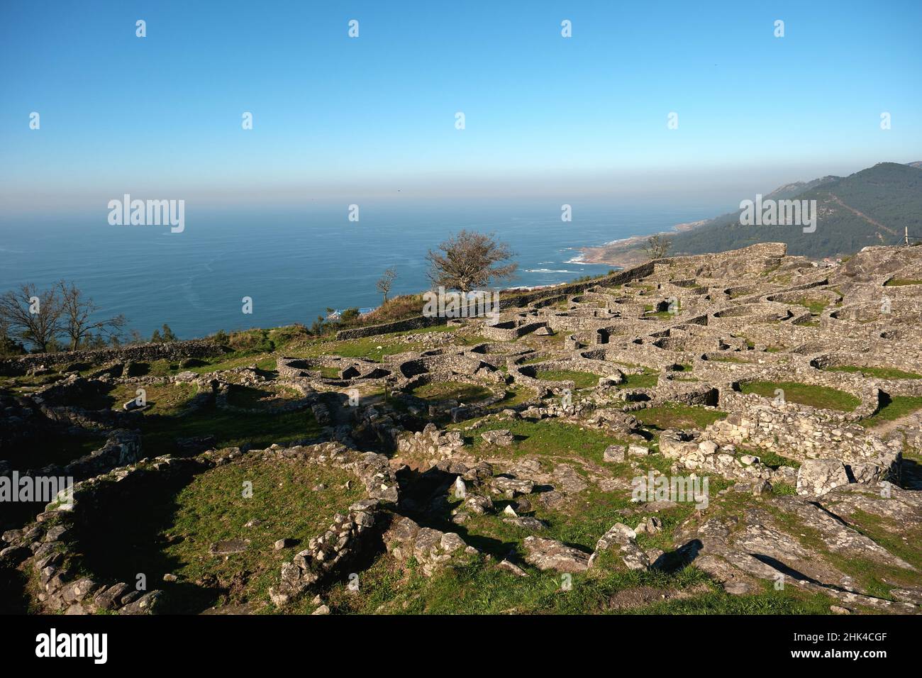Ruins of ancient stone dwellings in Castro de Santa Trega ...