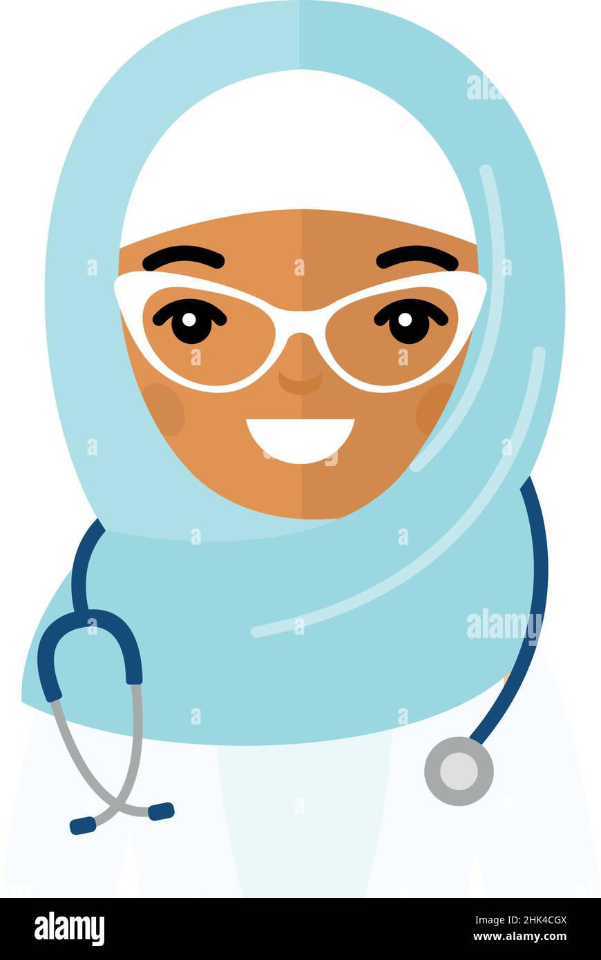 Vector Illustration of Avatar Doctor with Stethoscope Stock Vector ...