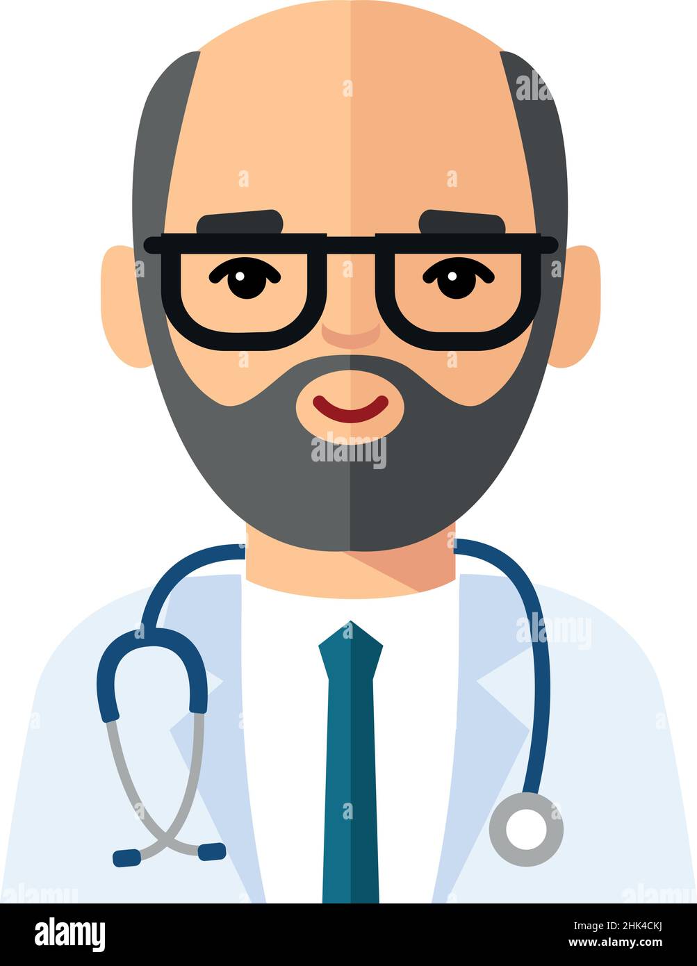 Vector Illustration Avatar Doctor in a Protective Mask with Stethoscope ...