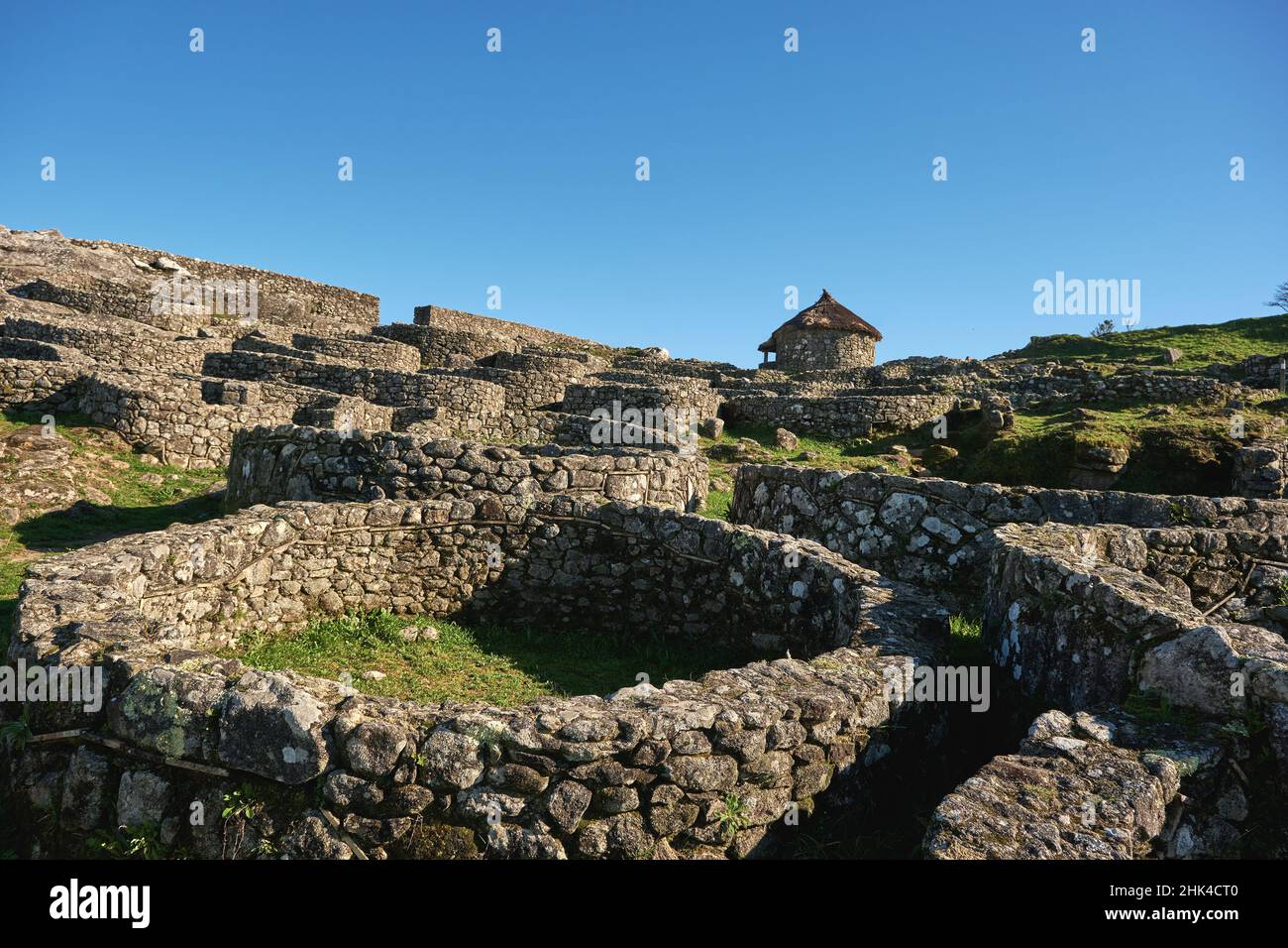 Ruins of ancient stone dwellings in Castro de Santa Trega ...
