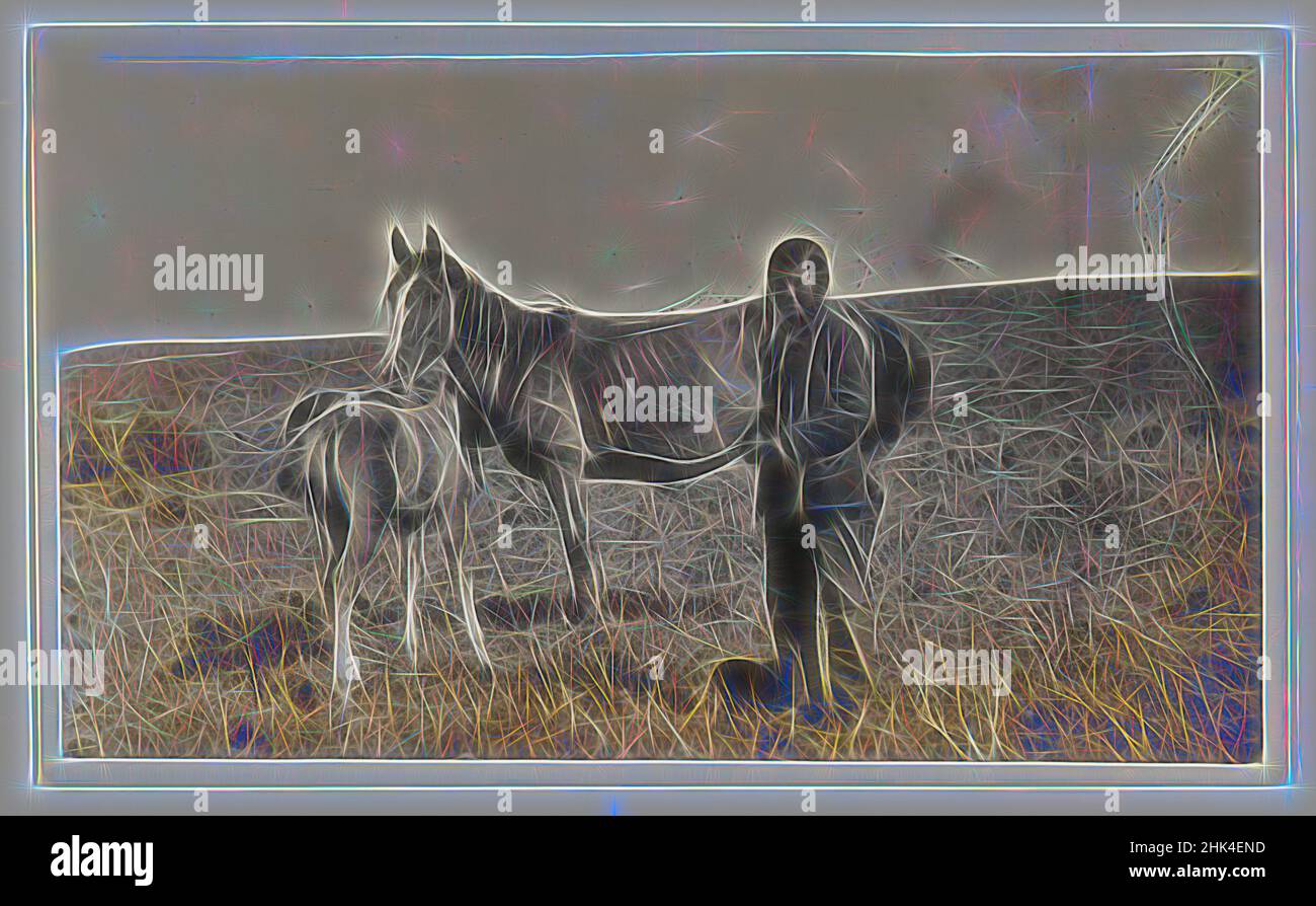 Inspired by Man Standing by a Mare and Two Foals, American, Gelatin ...