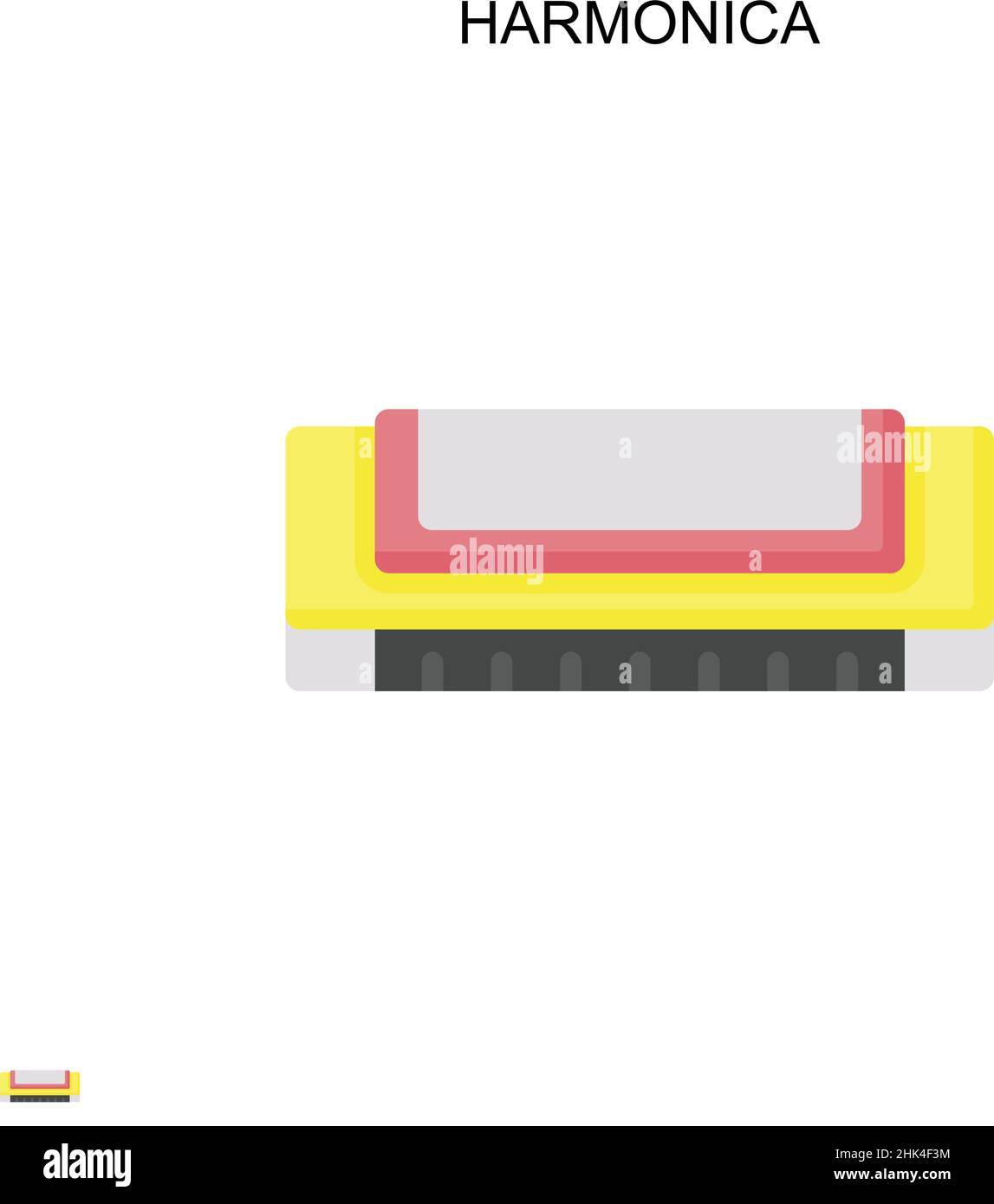 Harmonica Simple vector icon. Illustration symbol design template for ...