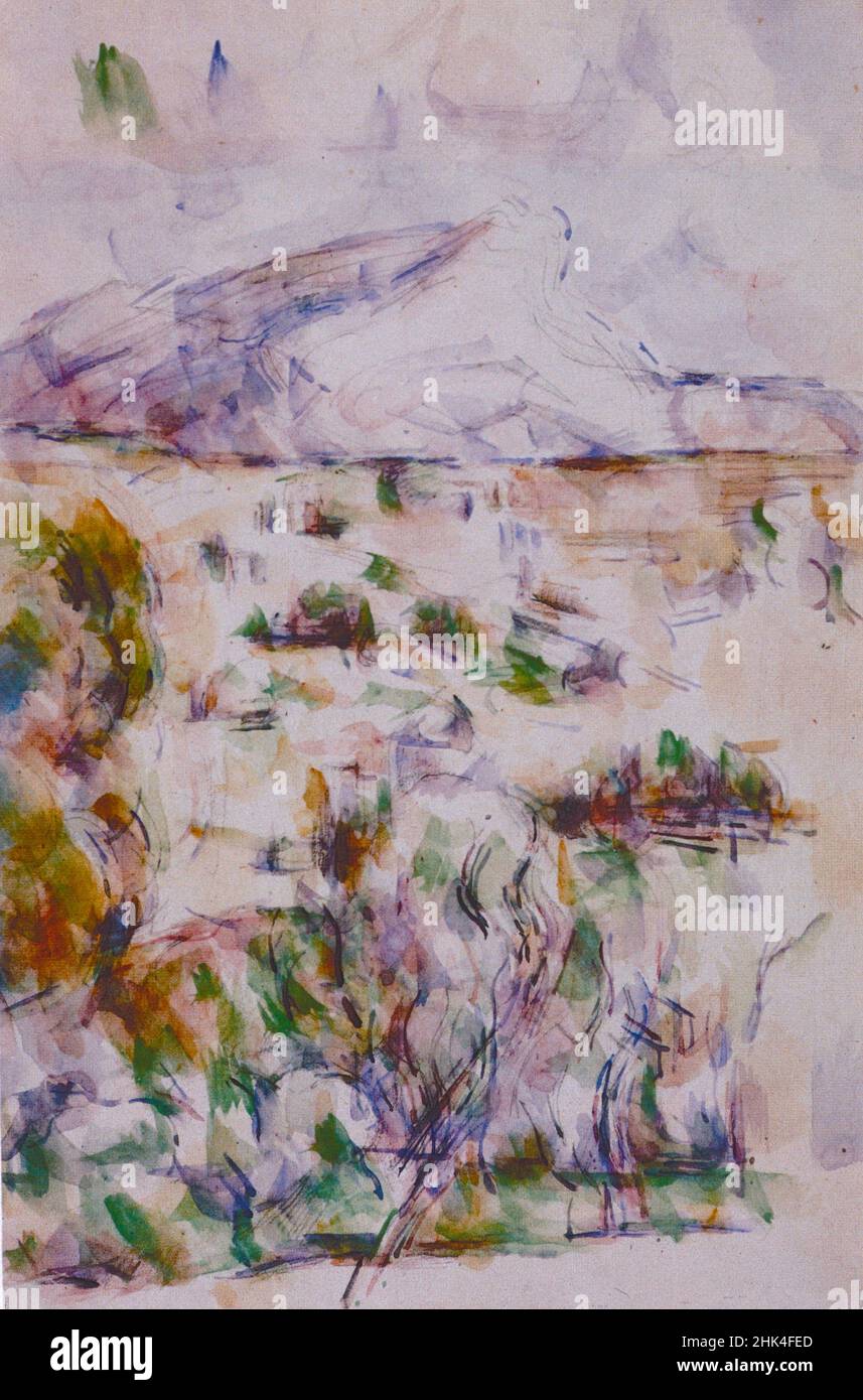 Landscape, drawing by French artist Paul Cezanne, 1870s Stock Photo - Alamy