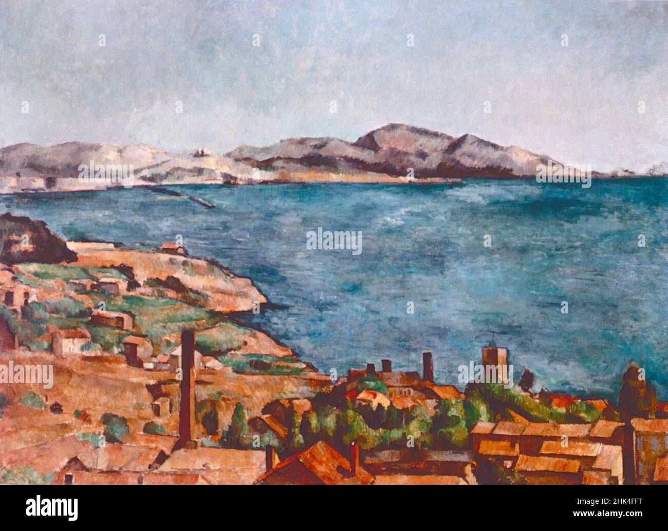 Landscape with the bay of Marseille, drawing by French artist Paul ...