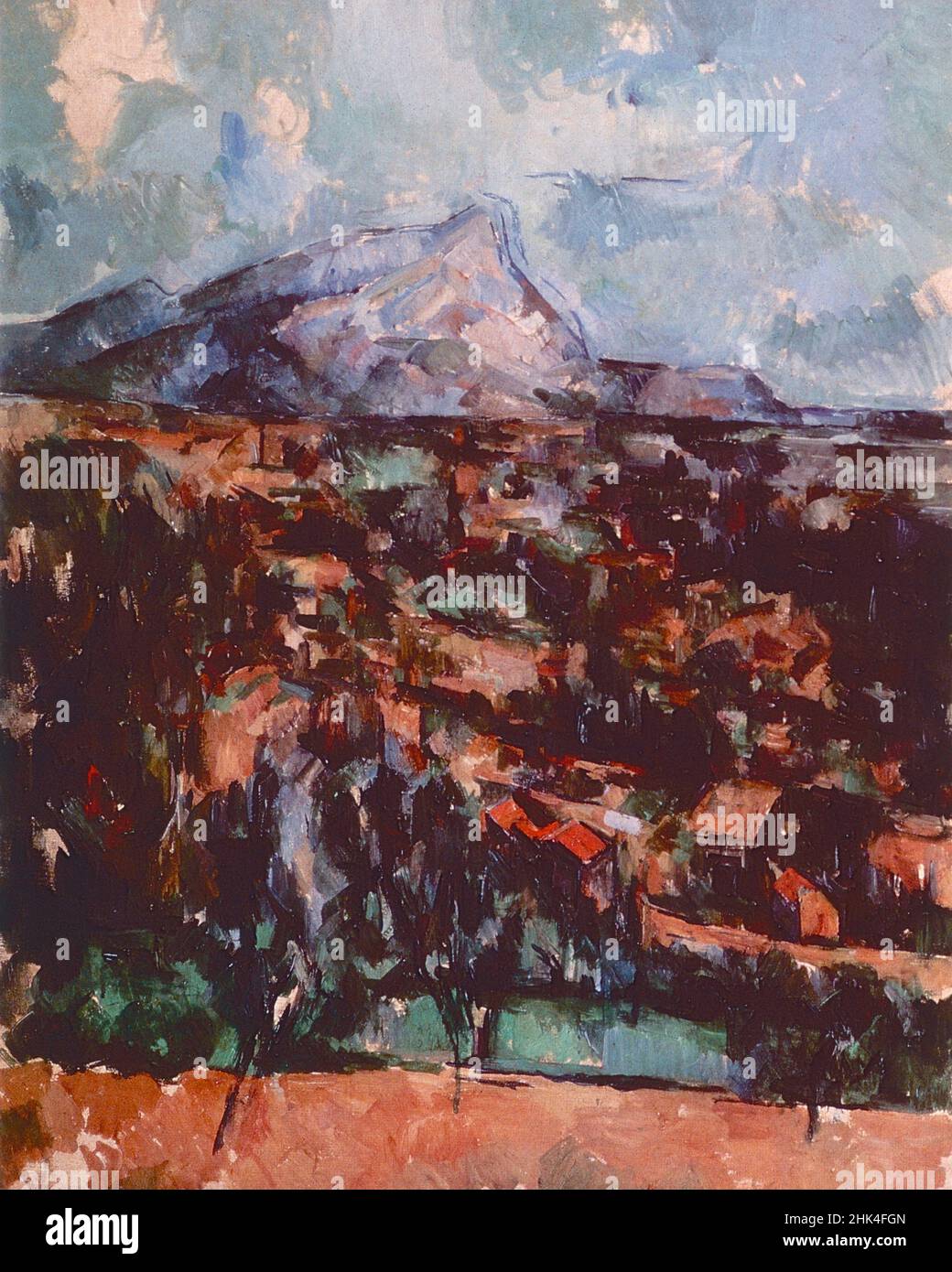 Landscape, painting by French artist Paul Cezanne, 1870s Stock Photo ...