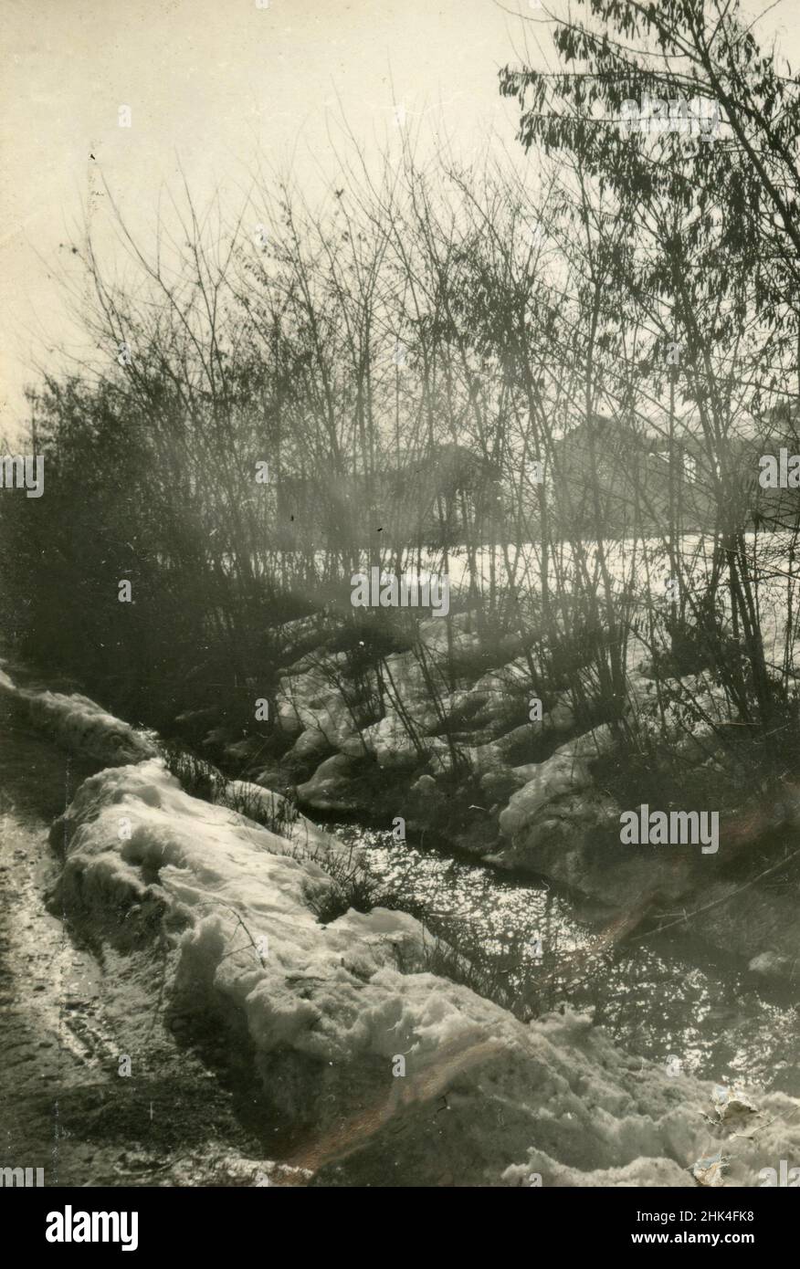 Landscape with rivulet in the countryside, Italy 1930s Stock Photo - Alamy